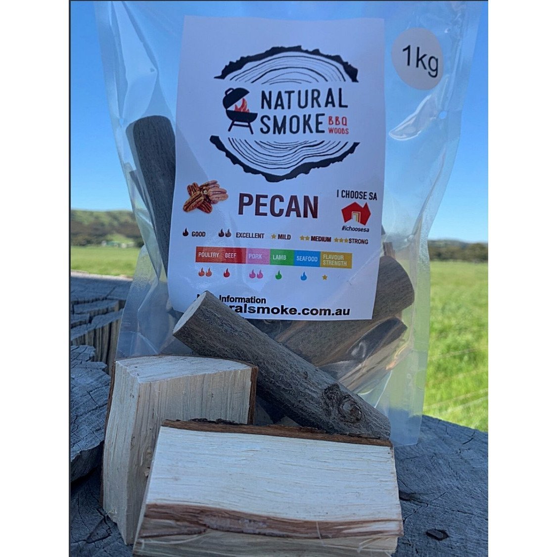 Natural Smoke Pecan Chunks 1KG – Three Chins Brewing
